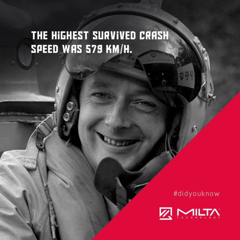 The highest survived crash speed was 579 km/h MILTA Technology