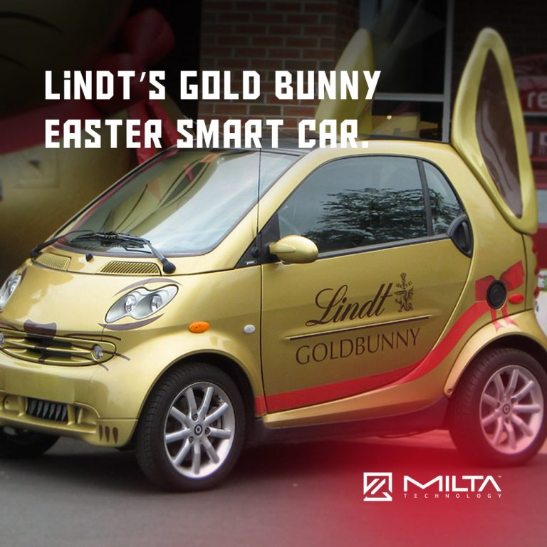 Lindt’s gold bunny Easter Smart Car MILTA Technology
